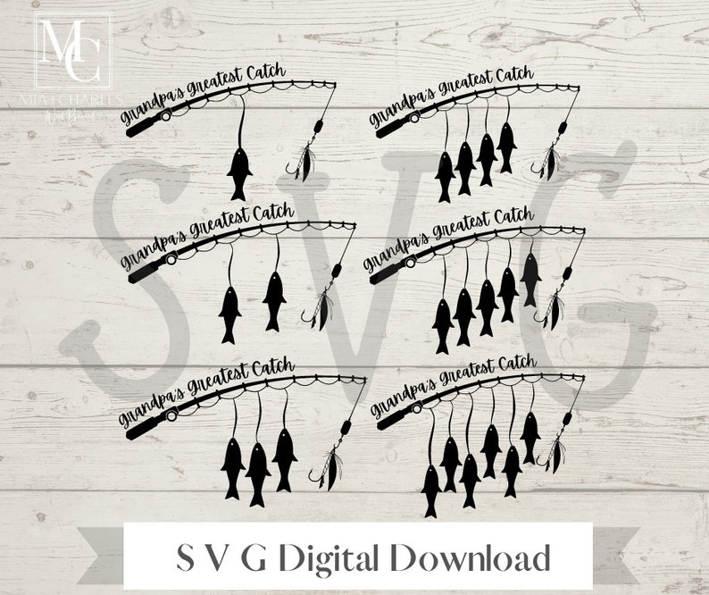 Grandpa's Greatest Catch SVG Fathers Day SVG Fishing - Etsy