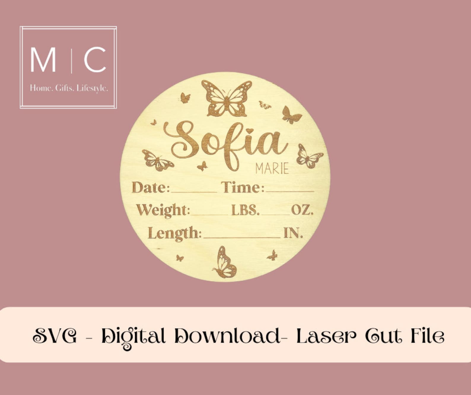 Newborn Birth Stat Sign Svg, Birth Sat Sign Svg, Baby Announcement ...