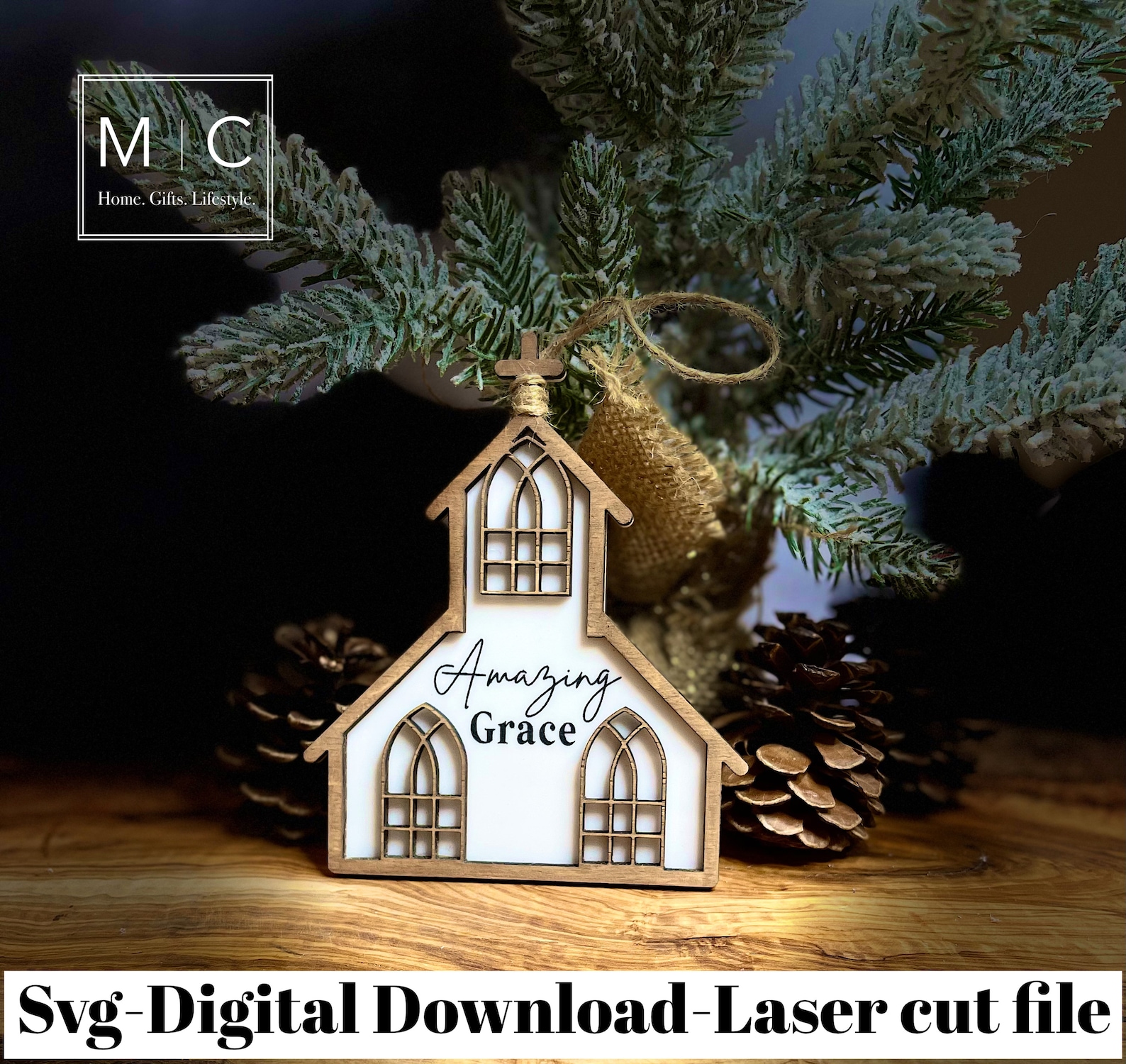Religious Christmas Tree Ornament Svg, Amazing Grace Svg, Church Svg ...