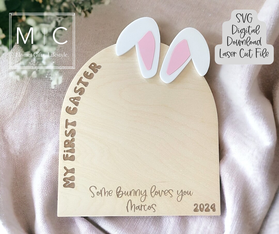 Easter Handprint Diy Sign Svg, Easter Laser Cut File, Easter Bunny ...