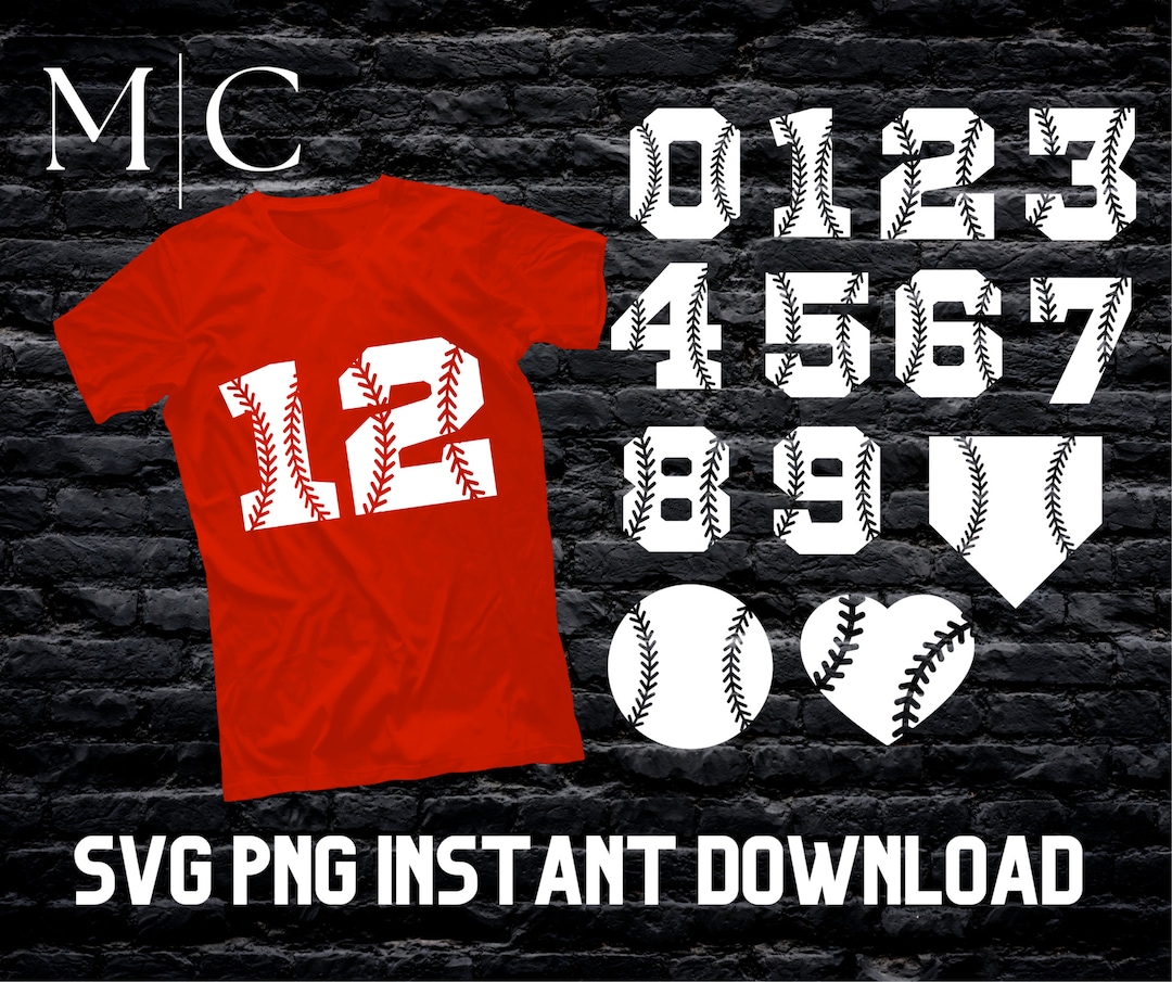 Baseball Numbers Svg, Baseball Svg, Baseball Font, Baseball Alphabet ...
