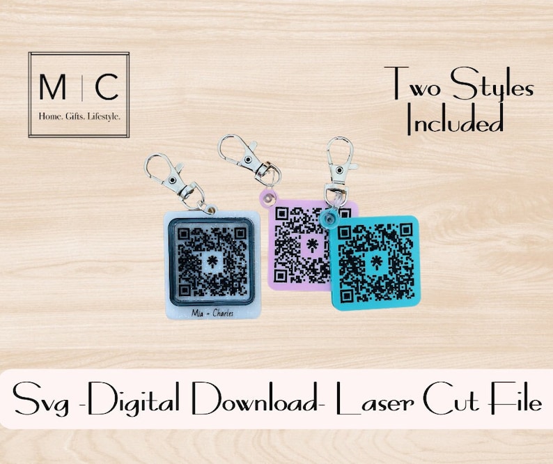 QR Code Keychain Svg, Scan QR Code Svg, Social Media Cut File, Laser ...