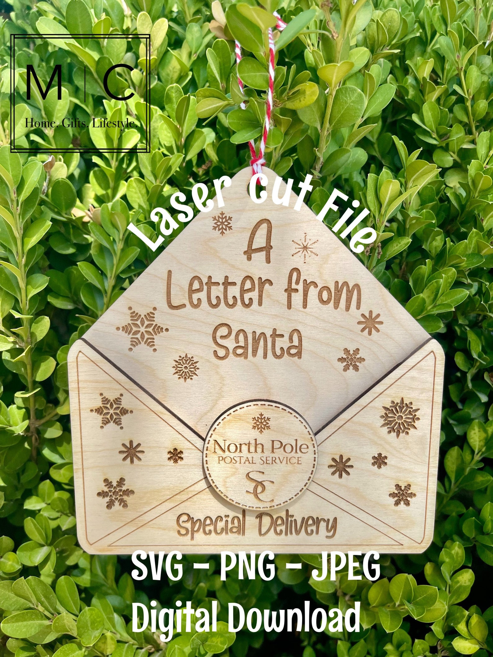 Letter From Santa Ornament SVG 3D Letter SVG Laser Cut Santa - Etsy