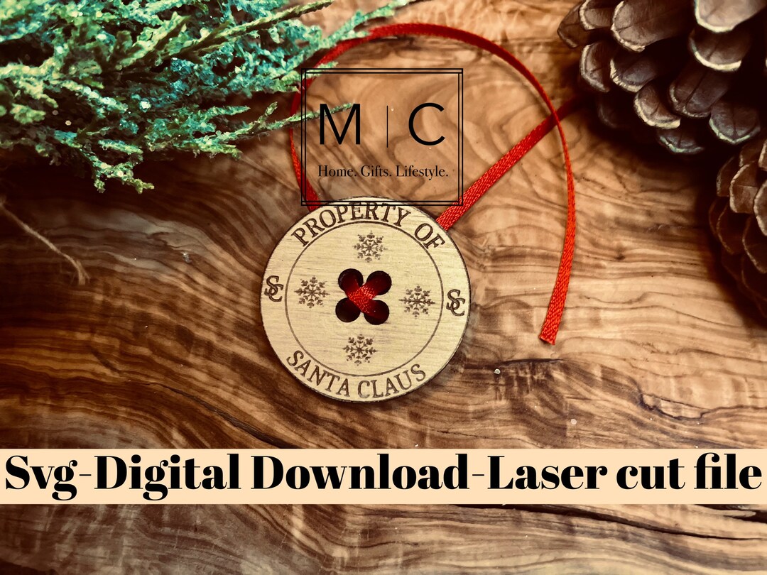 Santa's Button Svg, Santa's Lost Button Svg, Button Laser Cut File ...