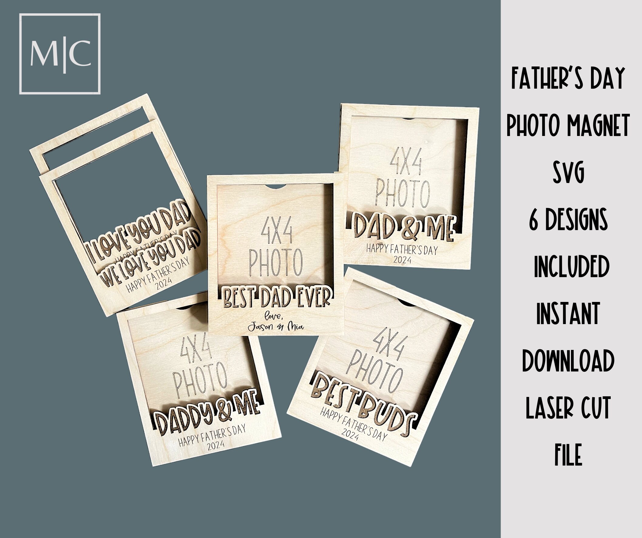 Father's Day Photo Magnet Svg, Dad Picture Frame, Father's Day Gift Svg ...