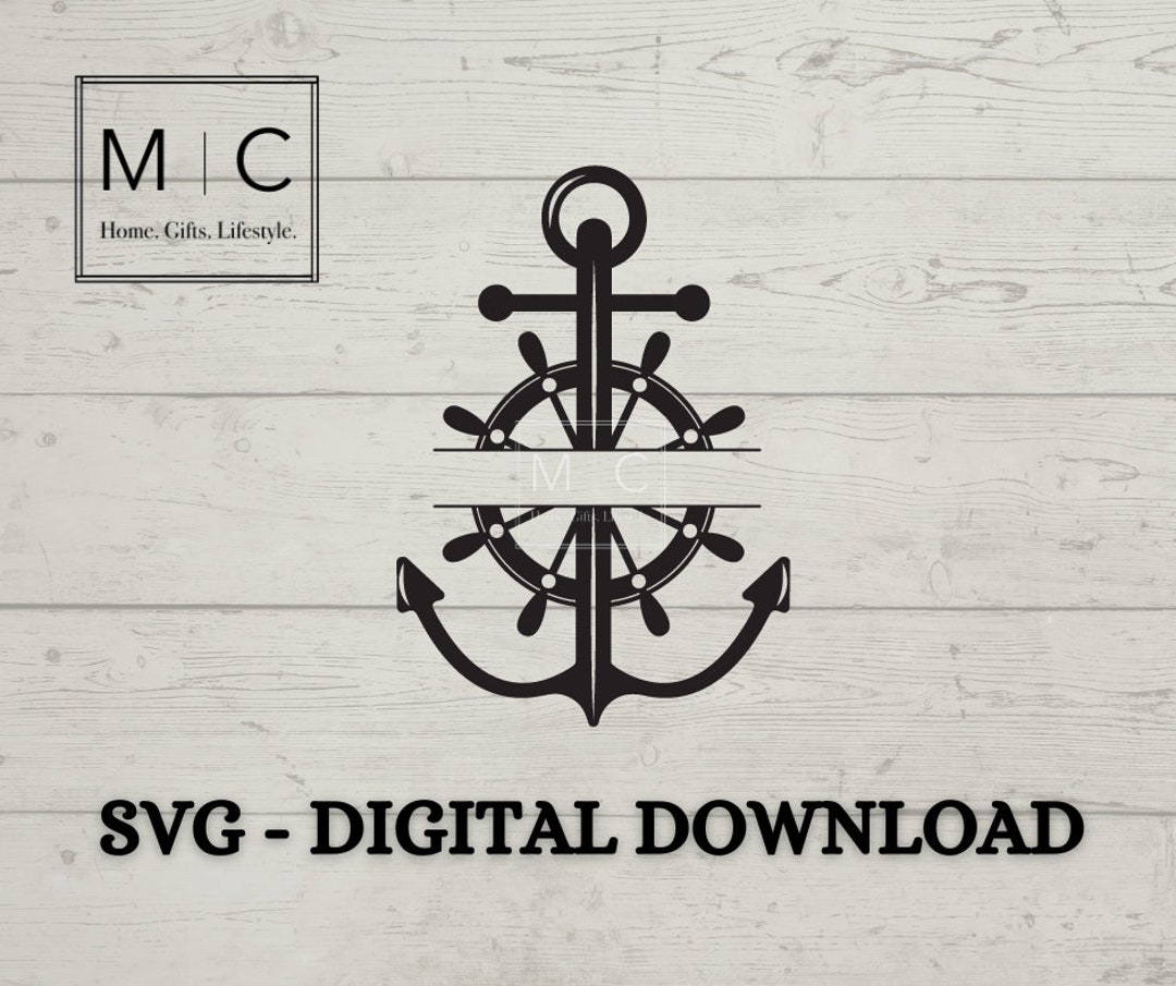 Anchor SVG, Nautical SVG, Split Anchor SVG, Boat Svg, Anchor Laser Cut Svg, Vinyl Svg. - Etsy