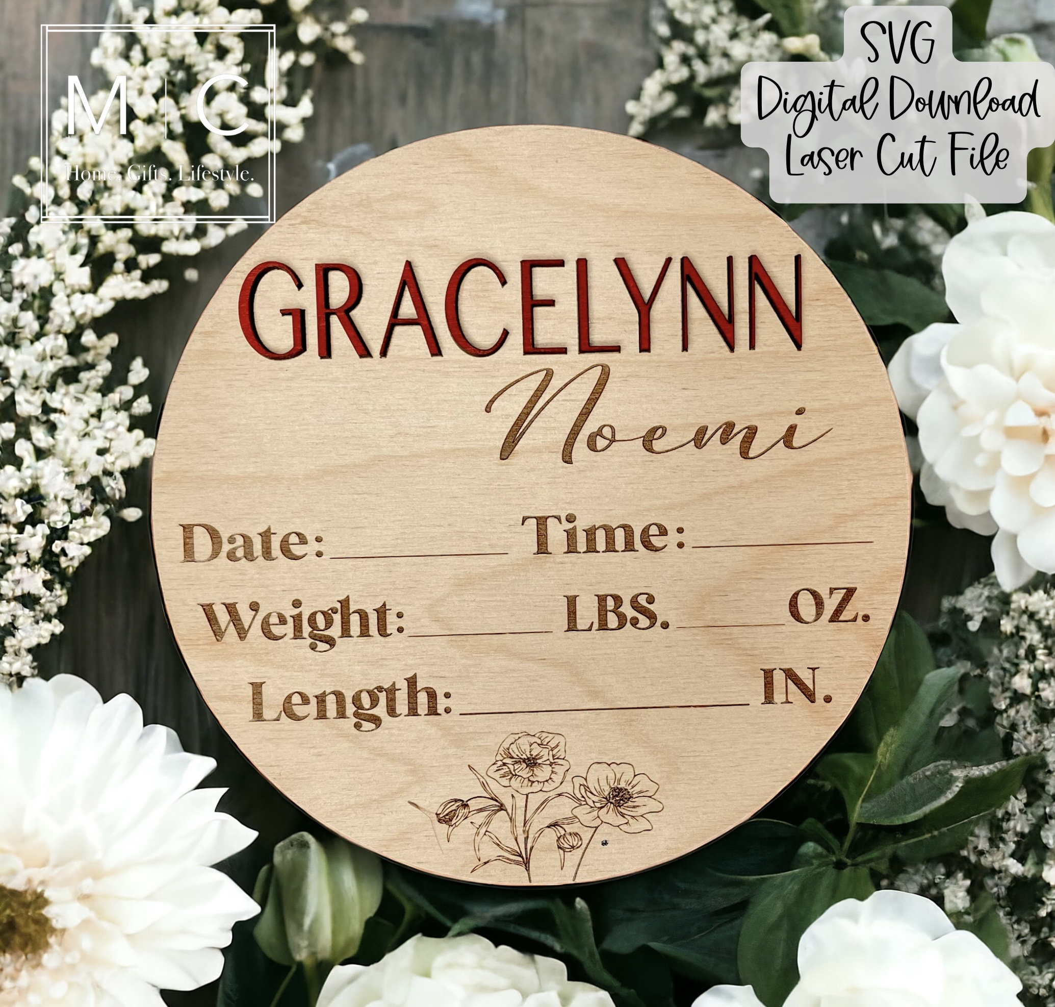 Personalized Birth Stat Sign Svg, Birth Sat Sign Svg, Announcement ...