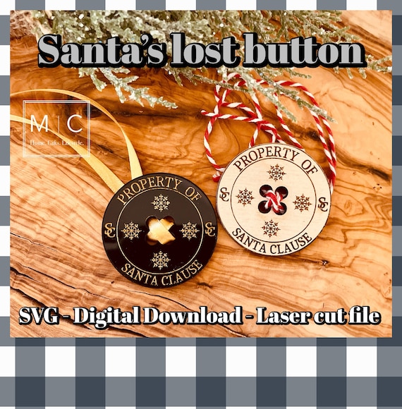 Santa's Button Svg Santa's Lost Button Svg Button - Etsy