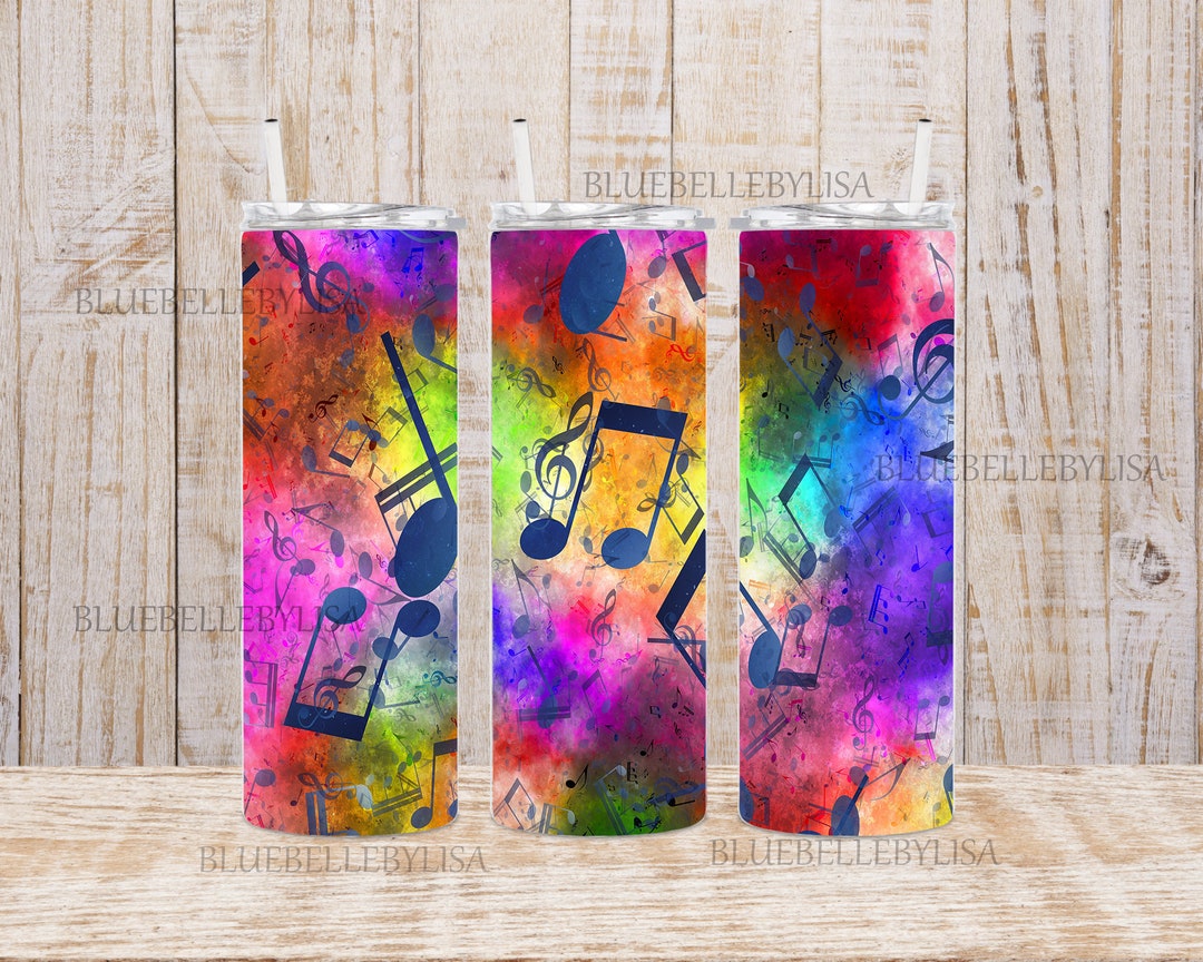 Musical Notes/treble Clef/rainbow/skinny Tumbler/image/wrap/download ...