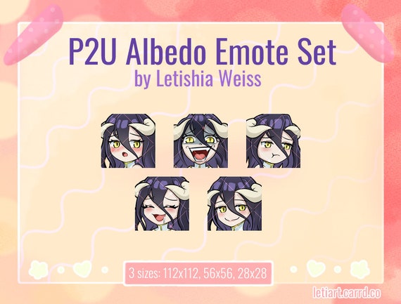Albedo overlord Emote Set for Twitch and Discord 5 Emotes - Etsy New ...
