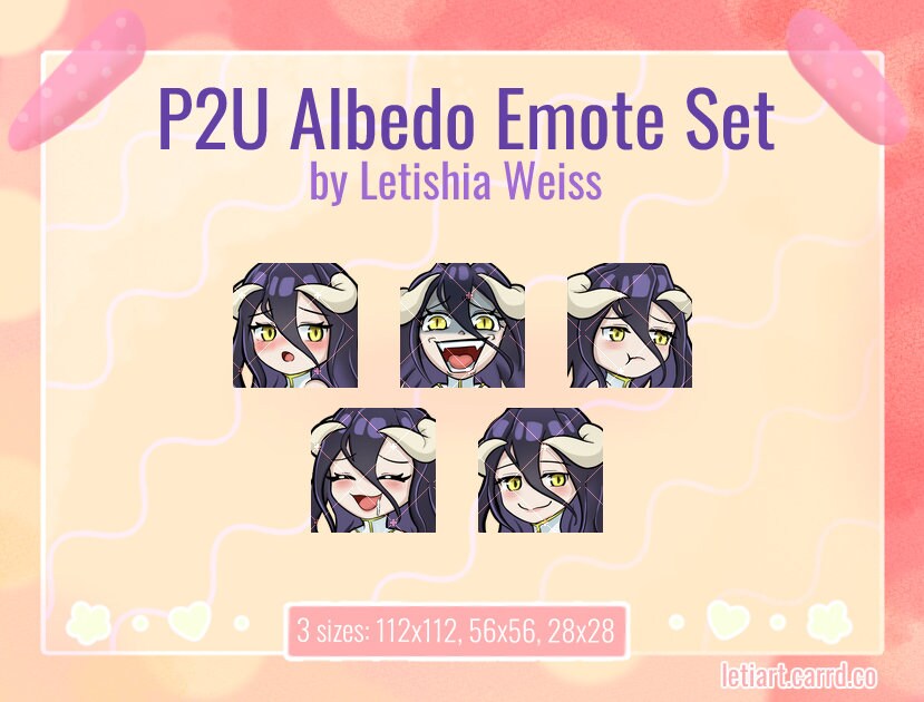Albedo overlord Emote Set for Twitch and Discord 5 Emotes - Etsy New ...