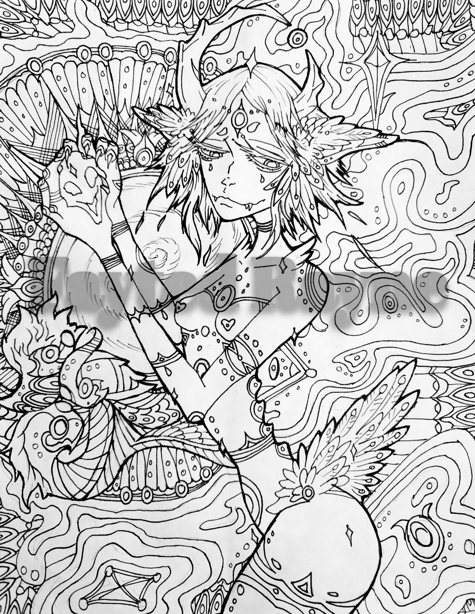 Adult Coloring Sheet (DOWNLOAD) Psychedelic, Fantasy, Original Design ...