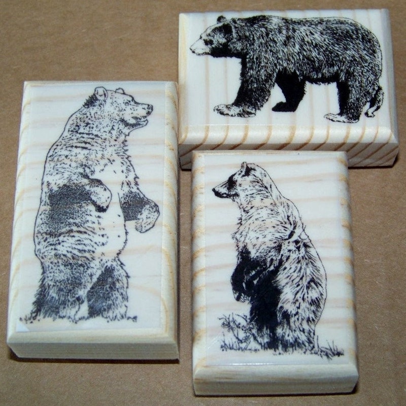 Bear Rubber Stamp - Etsy