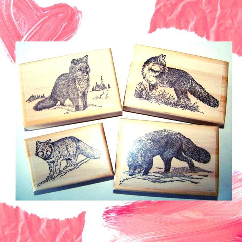Fox Rubber Stamp - Etsy