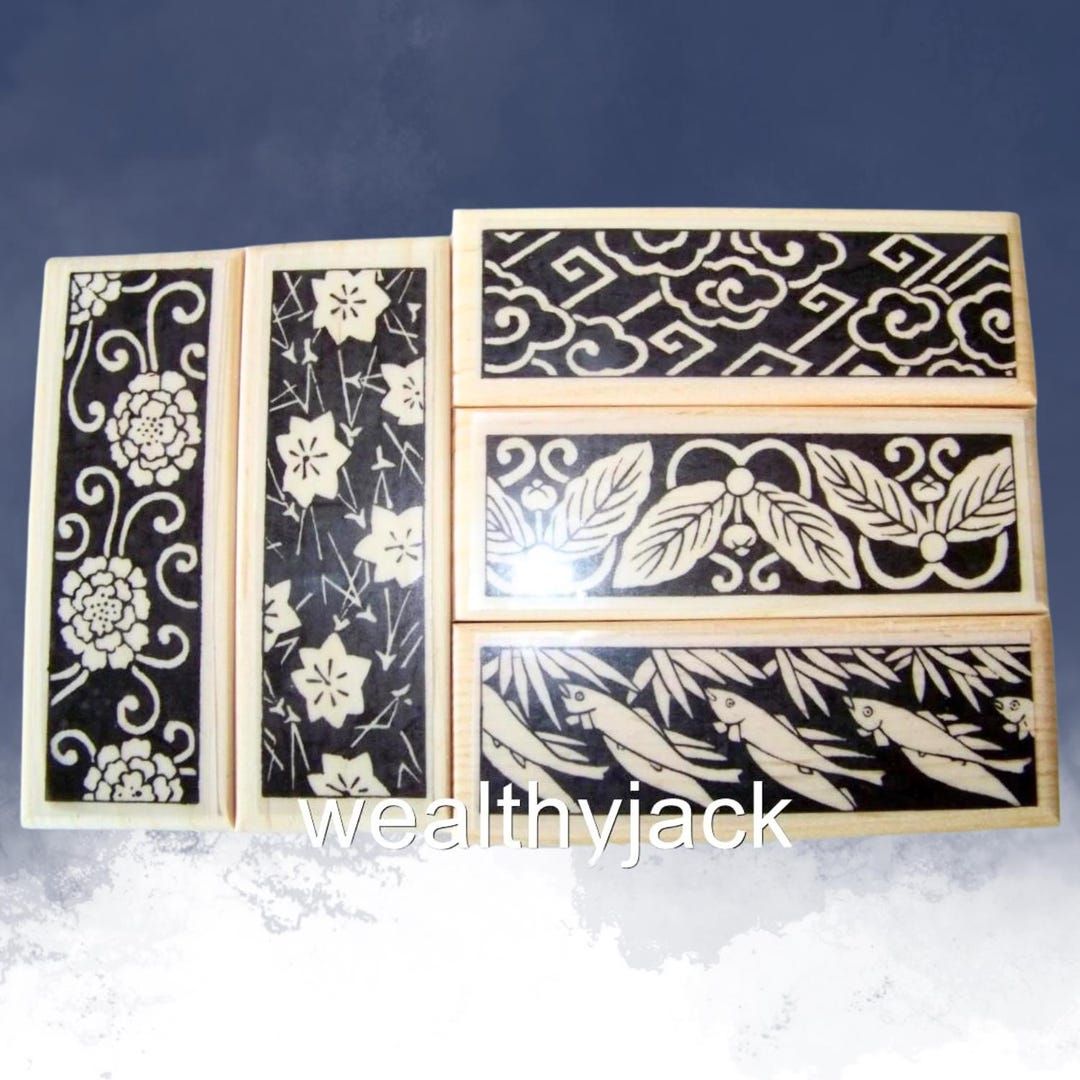 Clay Stamps, Border Rubber Stamp, Set of 5 - Etsy