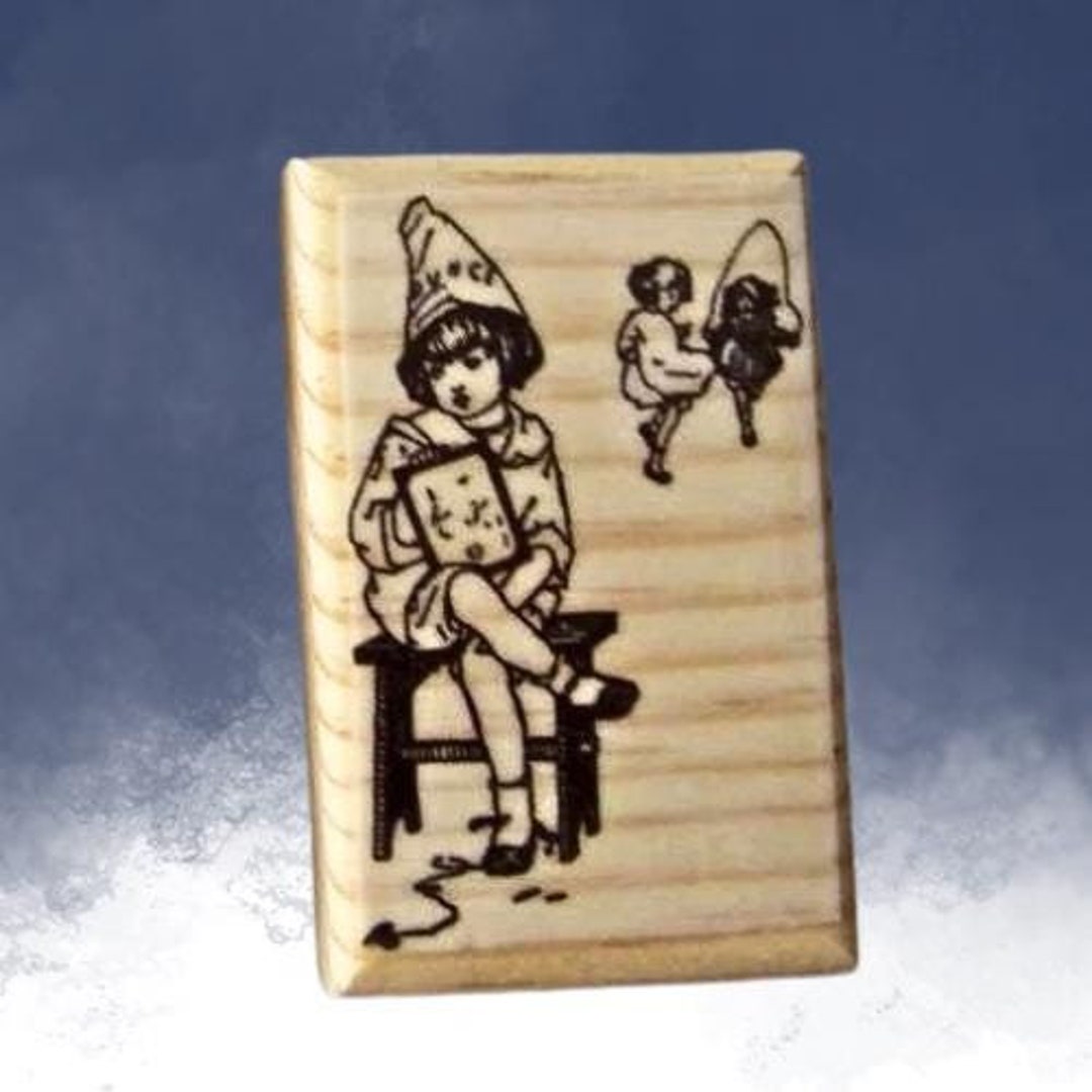 Little Dunce Girl Rubber Stamp - Art Image 1.5 X 2.5 Inches - Etsy