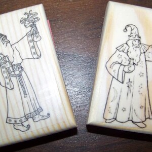 Wizard Rubber Stamp Wizard Stamp Rubber Only or Wood Mounted - Etsy