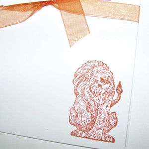 5 Lion Stamped Stationary Cards & Matching Lion Stamped Envelopes ...