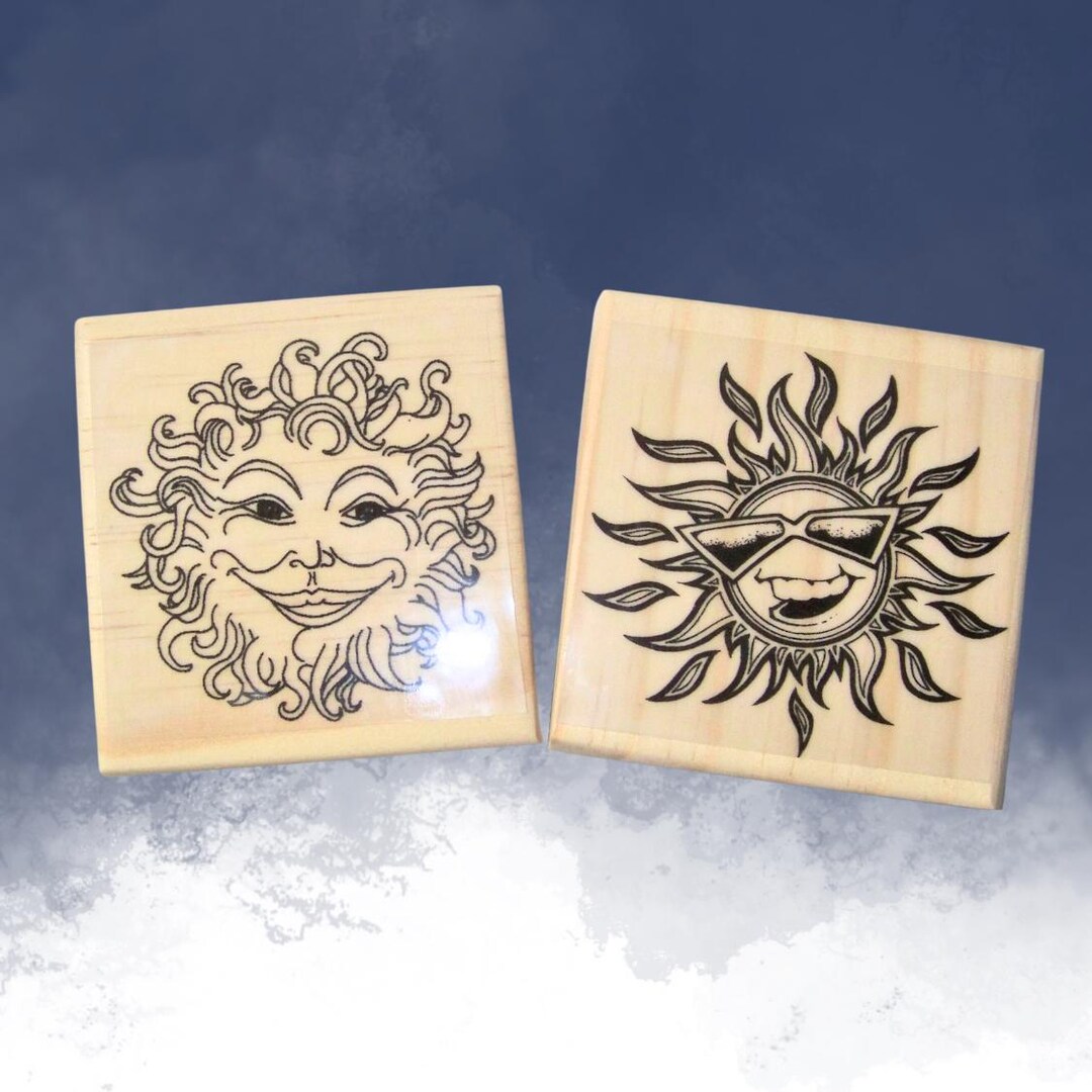 Sun Rubber Stamp | Sun Rubber Stamps | Sun Stamps | Comical Sun Stamps ...
