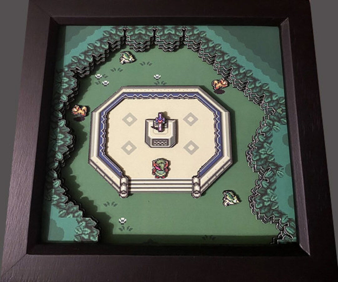 Nintendo - Zelda A Link to the Past - Shadow Box - 3D Effect - Wall Art ...