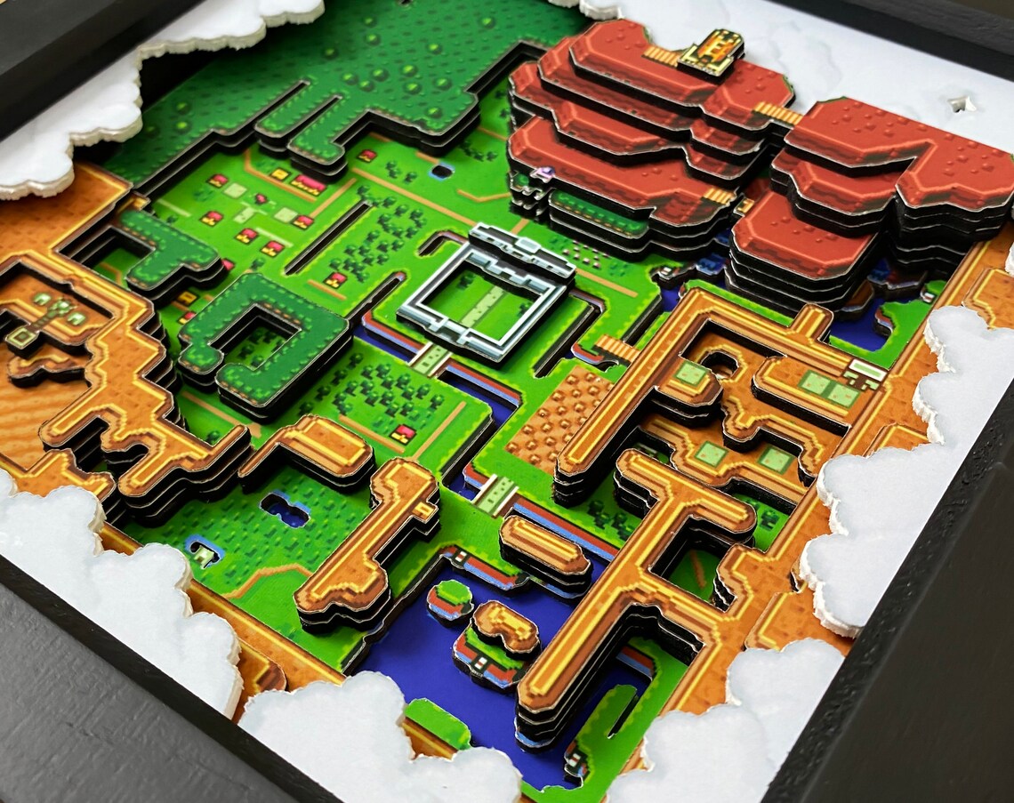 Nintendo Zelda A Link to the Past Shadow Box 3D Effect - Etsy