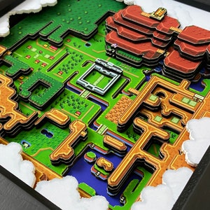 Nintendo Zelda A Link to the Past Shadow Box 3D Effect Wall Art Limited ...