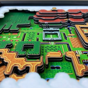 Nintendo Zelda A Link to the Past Shadow Box 3D Effect Wall Art Limited ...