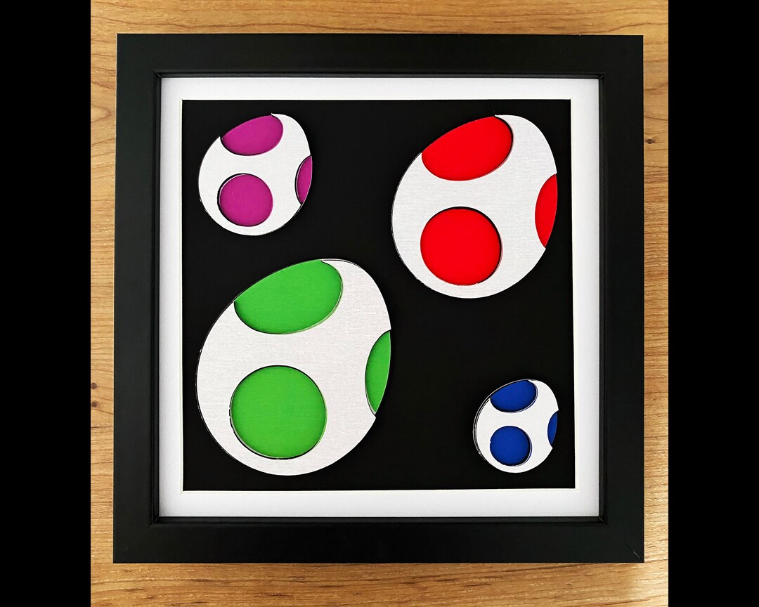 Nintendo - Super Mario Yoshi Eggs - Shadow Box - 3D Effect - Wall Art ...