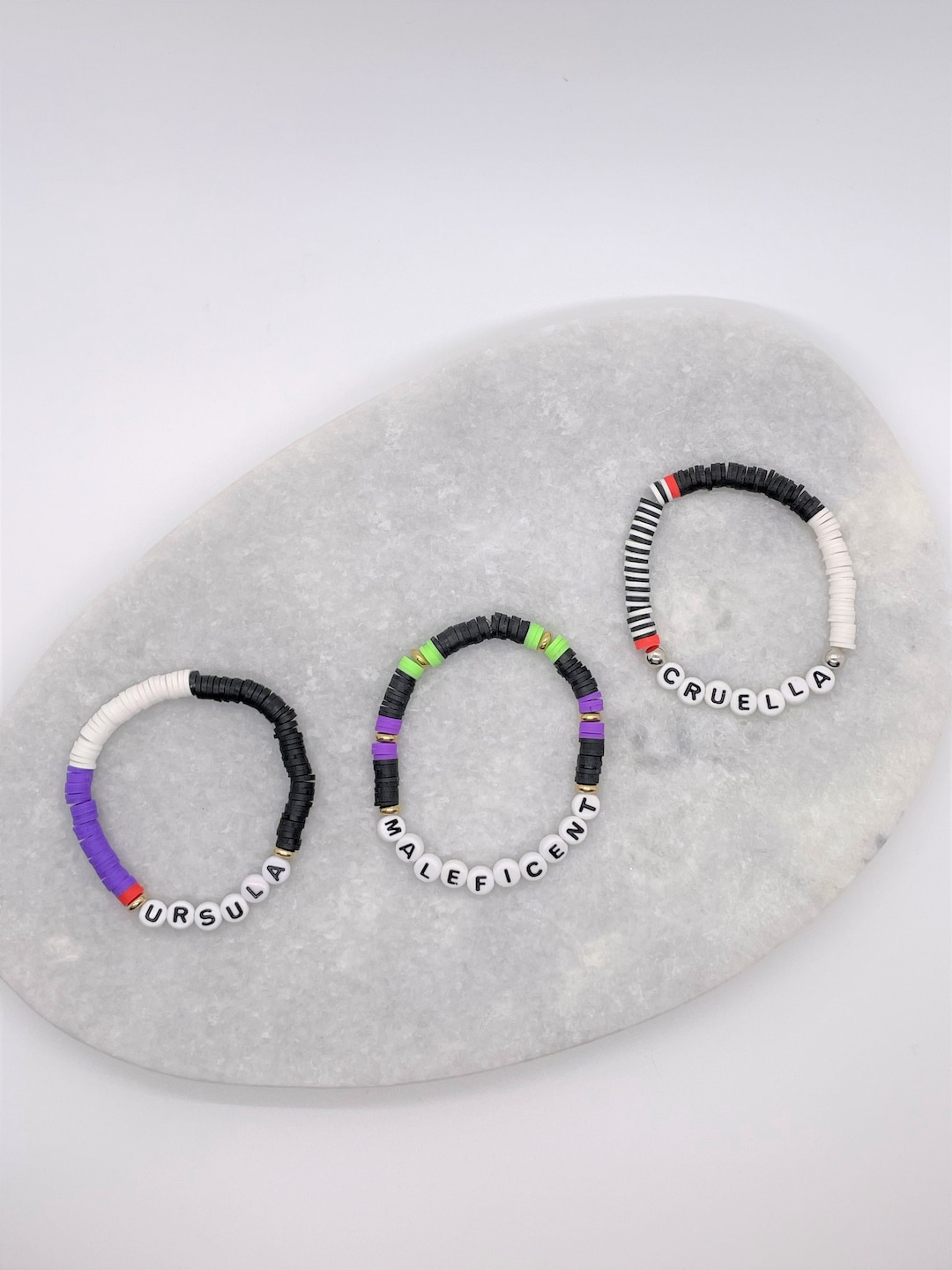 Disney Villian Bracelet/disney Bracelet/ursula/cruella/maleficent/heishi Bead Bracelet/bracelet ...