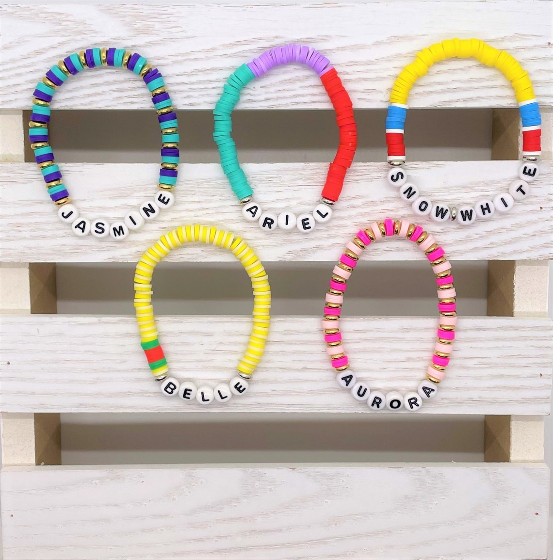 Disney Princess Bracelet/disney Bracelet/heishi Bead Bracelet/bracelet ...