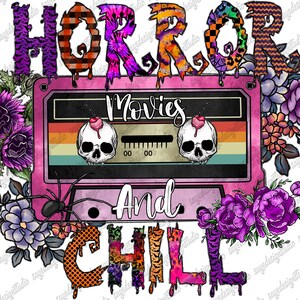 Horror Movies and Chill Distressed & Solid PNG + PNG Files- Halloween ...