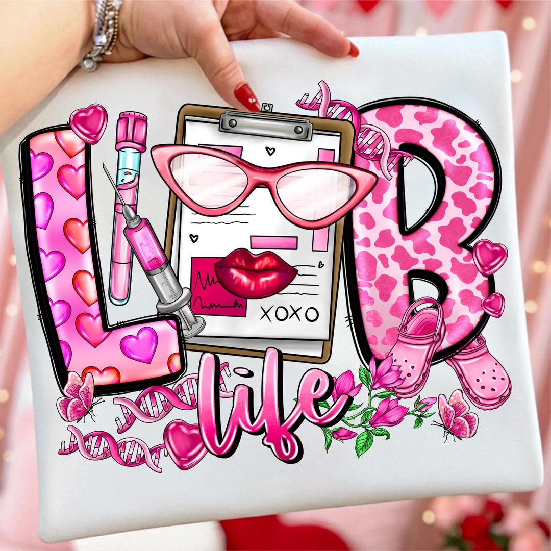 Valentine's Day Lab Life PNG, Nurse Valentines Shirt Design (digital ...