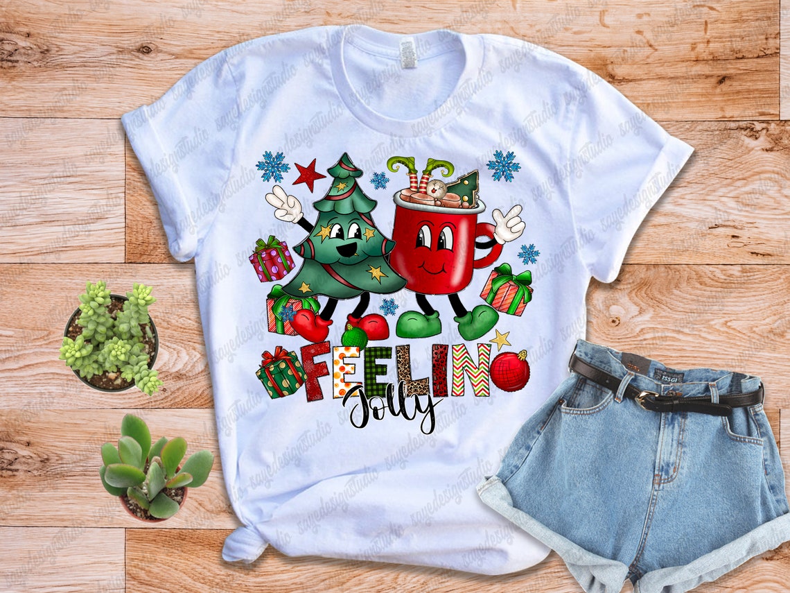 Feelin' Jolly PNG Christmas Png Retro Christmas Png Hot - Etsy