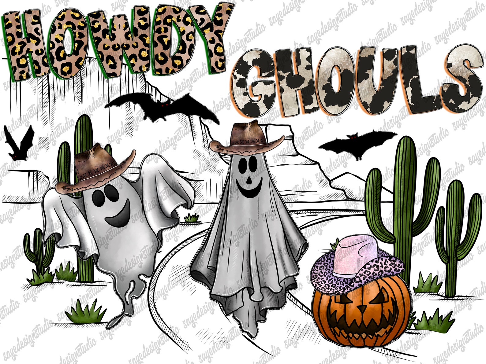Halloween PNG Howdy Ghouls PNG Western Halloween Fall Ghosts - Etsy