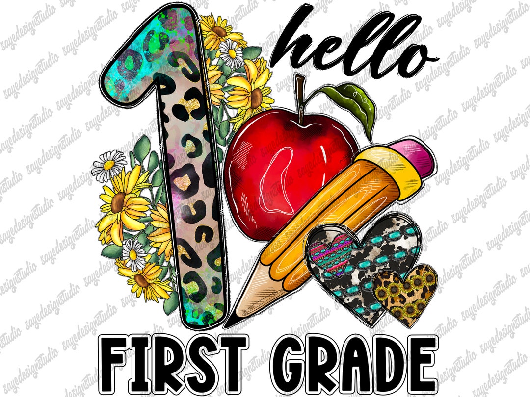 Hello 1 First Grade Png, Western, Leopard, Grade Png, School Png, Back ...