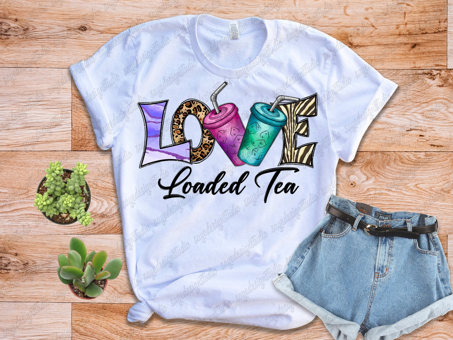 Love Loaded Tea Png Glitter Watercolor Western Loaded Tea - Etsy