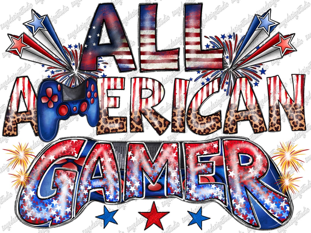 All American Gamer Png Sublimation Design, Game Controller American ...