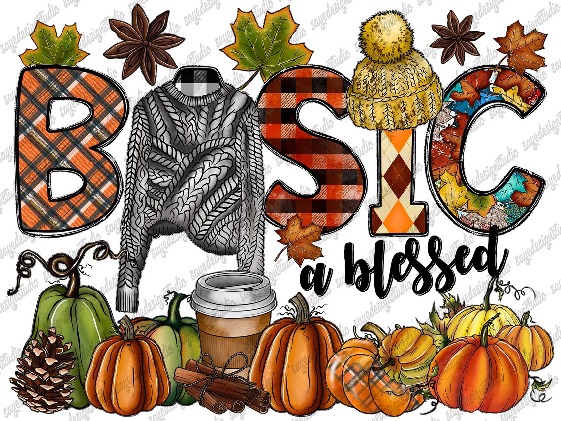 Basic a Blessed Png Autumn Png Pumpkin PNG Blessed Png - Etsy