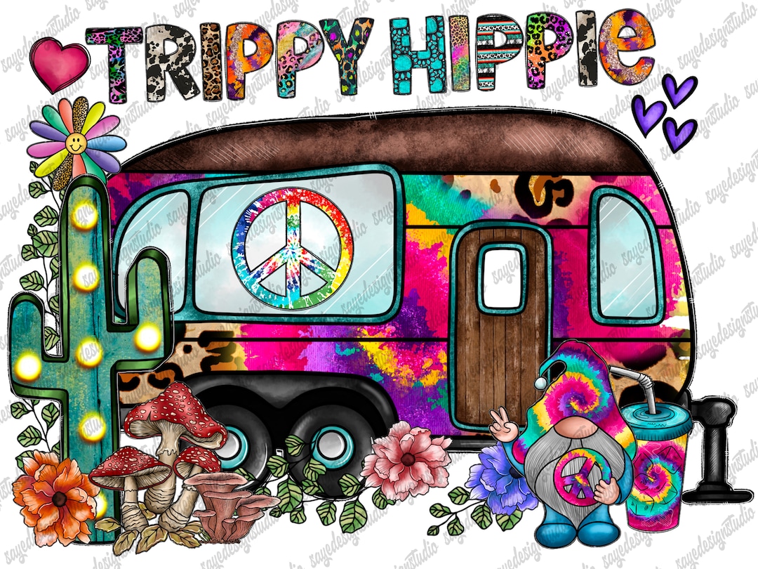Trippy Hippie PNG File: Summer Camp Sublimation Design (digital ...