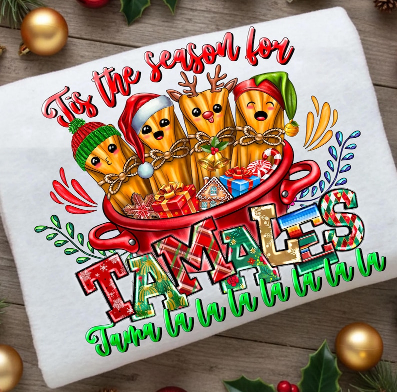 Retro Christmas Tamales PNG: Mexican Food Holiday Digital Download - Etsy
