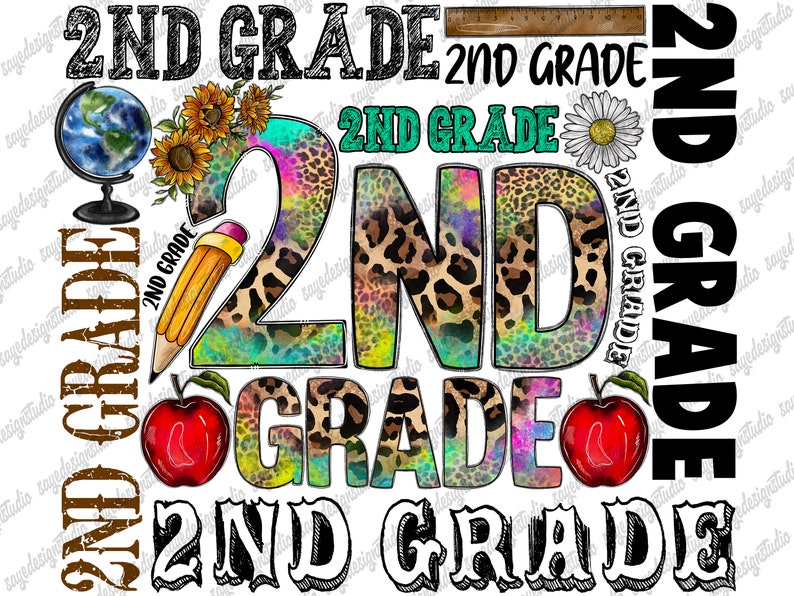 2nd Grade Png Back to School Leopard School Png Grade Png - Etsy