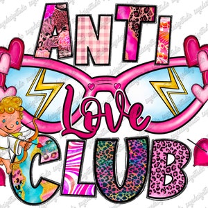 Anti Love Club Png, Anti Valentine Png, Glasses Png, Valentine ...