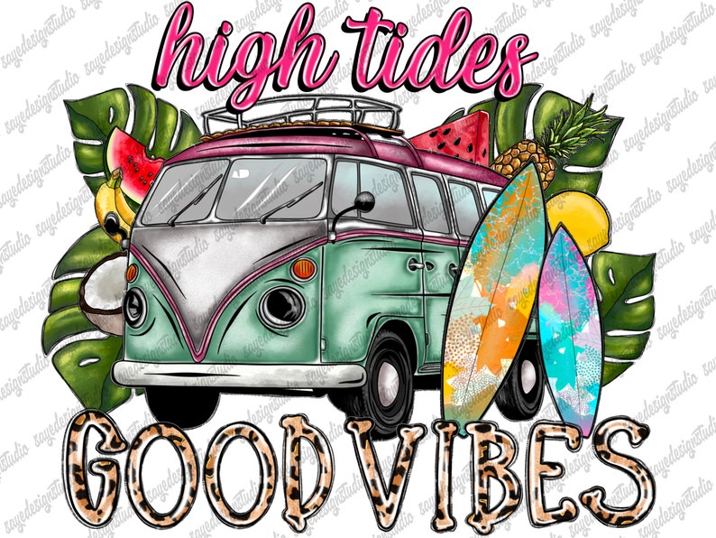 High Tides Good Vibes Png Summer PNG Instant Download Good - Etsy