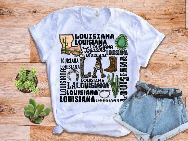 Louisiana Png File Western Louisiana Design Gemstone | Etsy