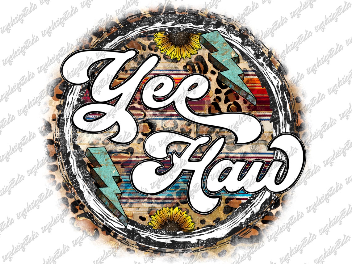 Yee Haw PNG Western Leopard Sublimation Western Design - Etsy