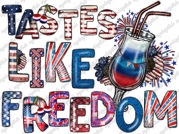 Tastes Like Freedom Png USA Png Leopard 4th of July - Etsy