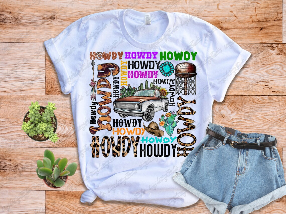 Howdy Design Png File Western Howdy Png Cactus Png Truck - Etsy