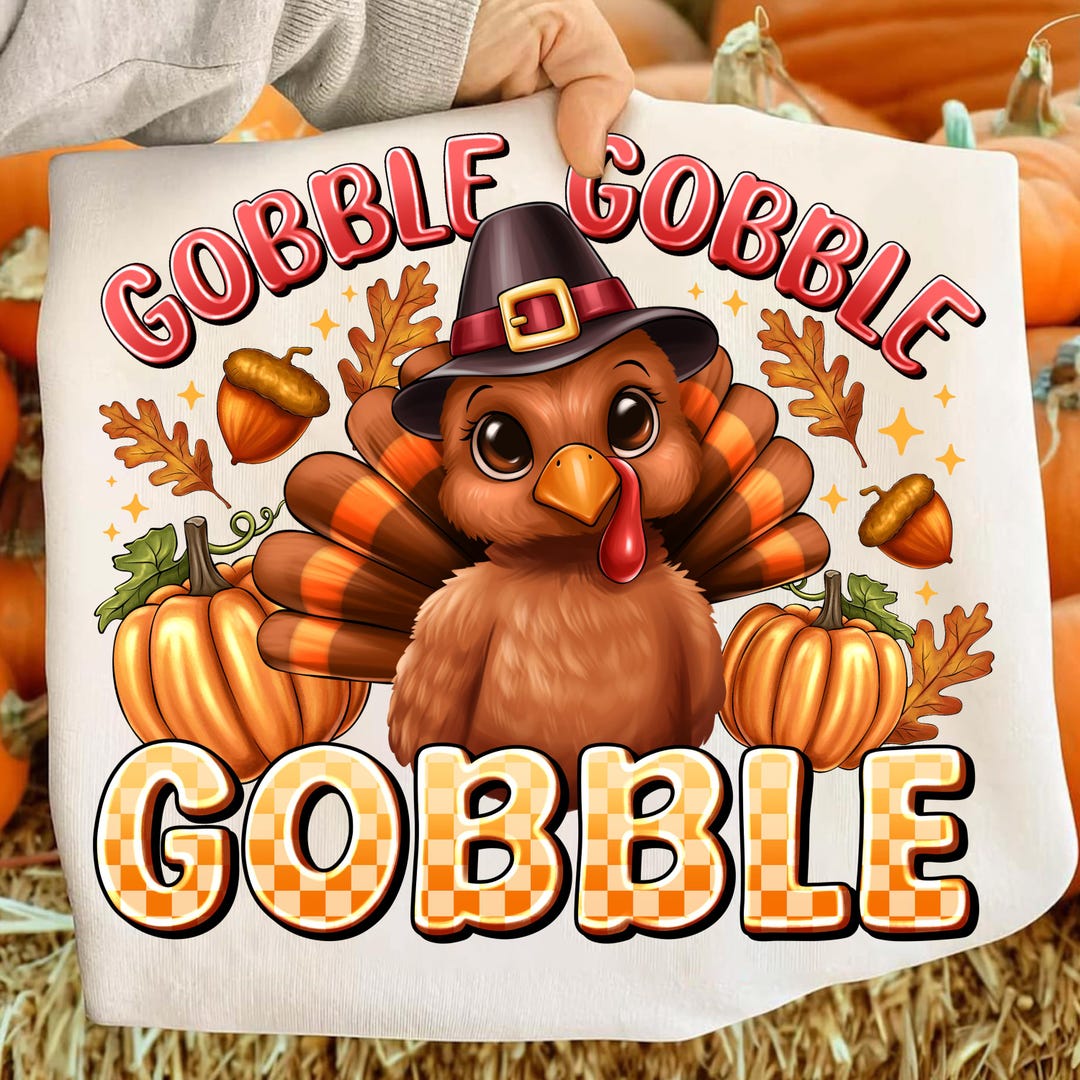 Thanksgiving Turkey PNG, Gobble Design, Autumn Clipart (digital ...