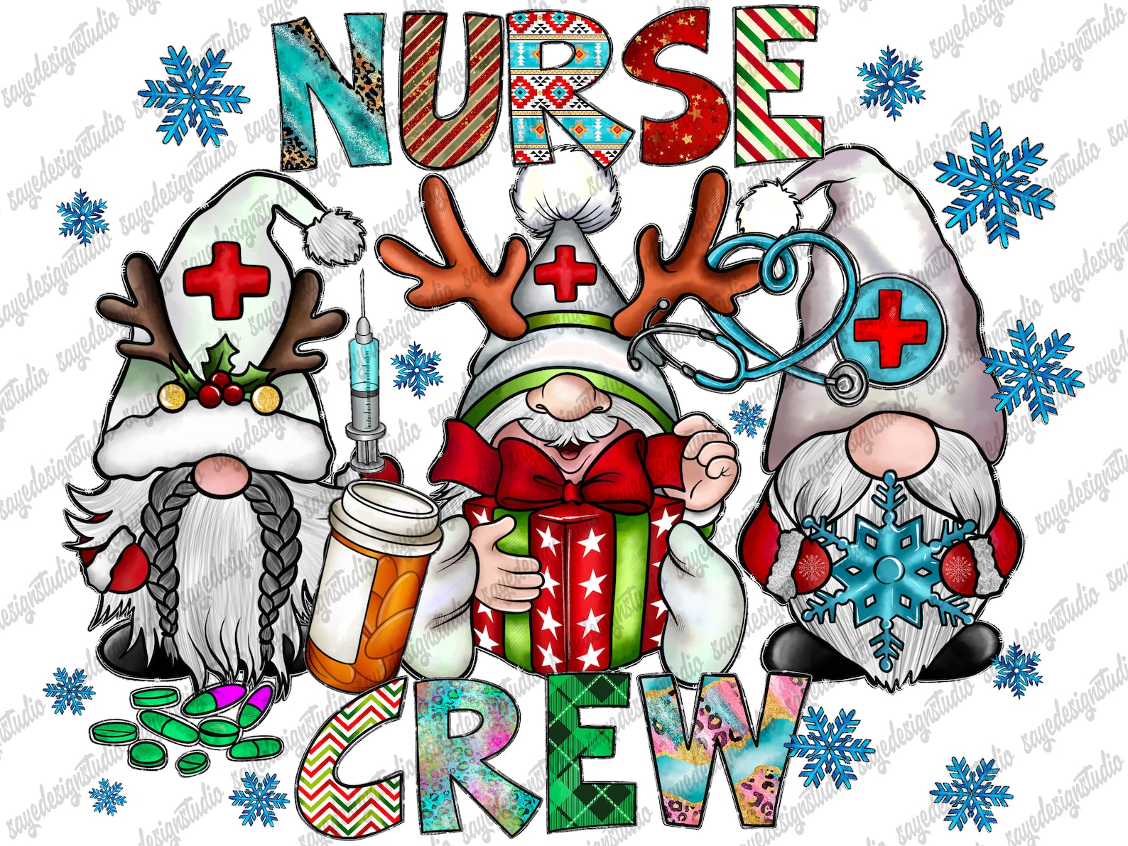 Nurse Crew Png Christmas Nurse Nurse Gnome Nurse Merry - Etsy