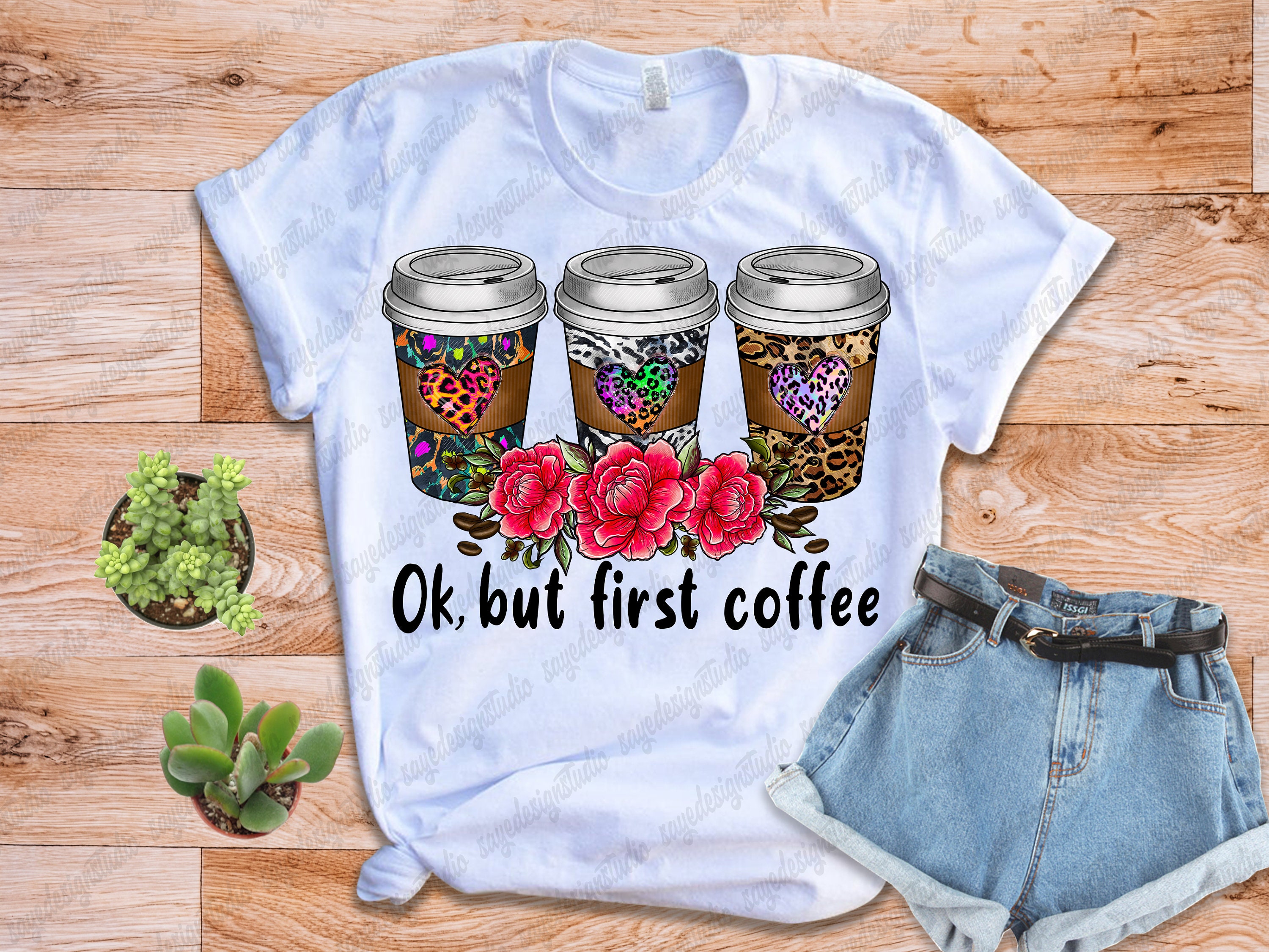 Ok, but First Coffee PNG: Leopard Western Sublimation (digital Download ...